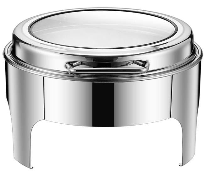Commercial Chafing Dish, 6.0L, Round Silver, Glass Window (Model No ...
