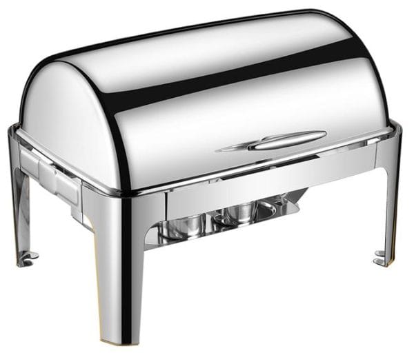 Commercial Kitchen Chafing Dish, 9.0L Roll Top Rectangular Silver DZW ...