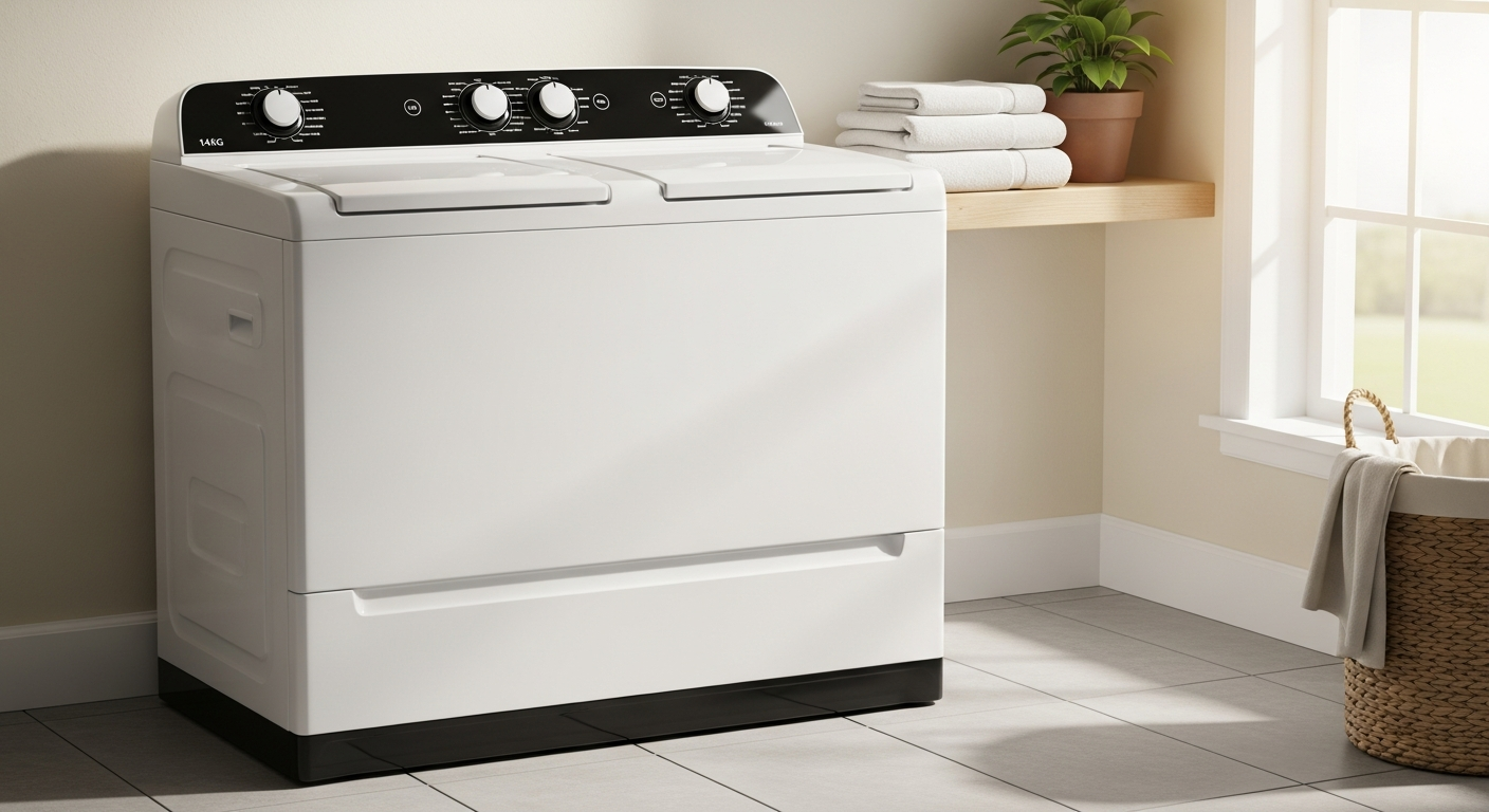 Midea 14KG Twin Tub Washing Machine | White & Black (Model No ...